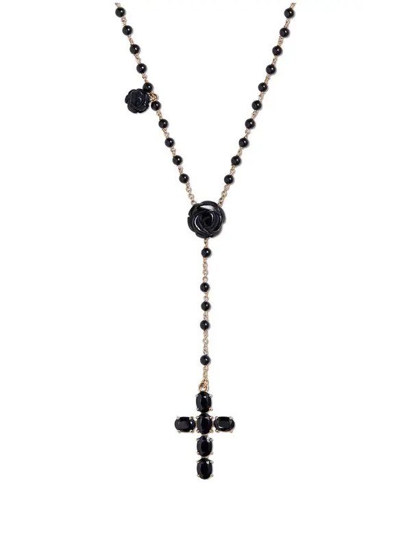 Dolce & Gabbana 18k Yellow Sicily Rosary Sapphire And Jade Necklace