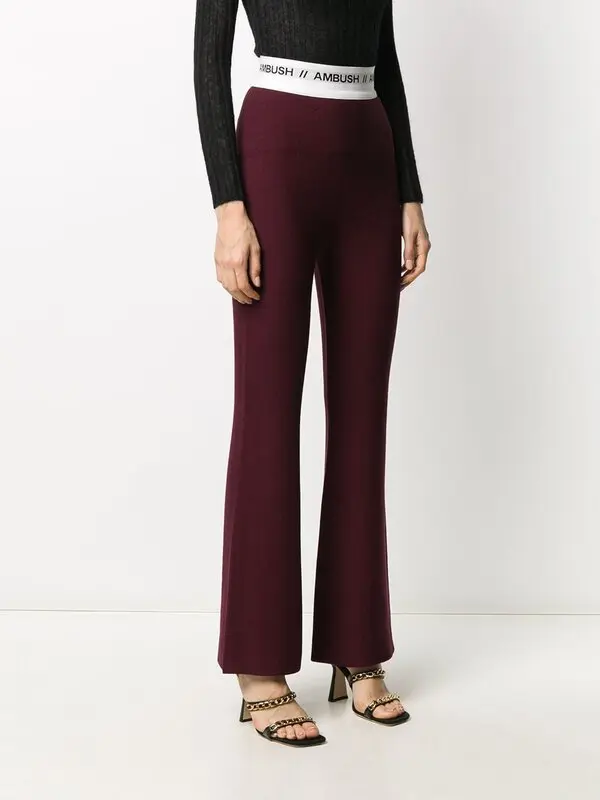 AMBUSH Knitted Logo Stripe Flared Trousers