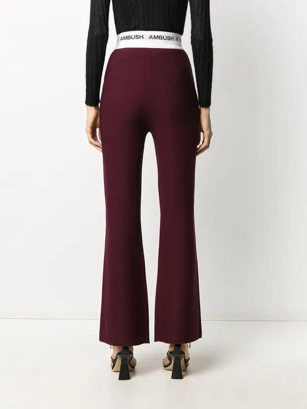 AMBUSH Knitted Logo Stripe Flared Trousers