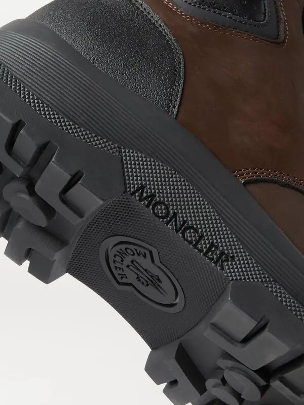 Moncler Ulderic Leather-trimmed Shearling-lined Nubuck Boots