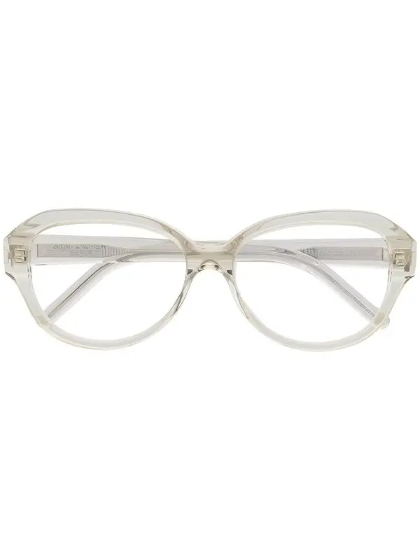 Saint Laurent Sl411 Round-frame Glasses - White