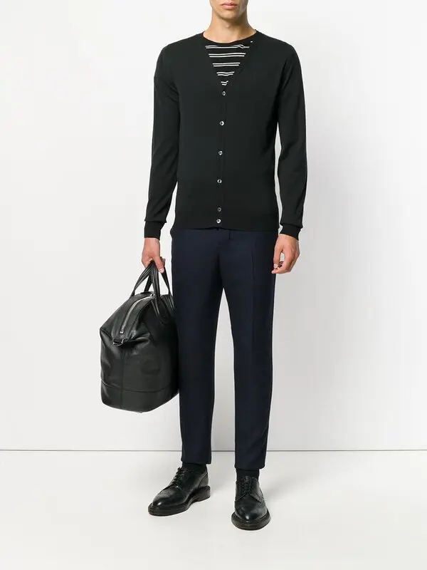 John Smedley Merino Wool Cardigan - Black - 42% Off | Editorialist