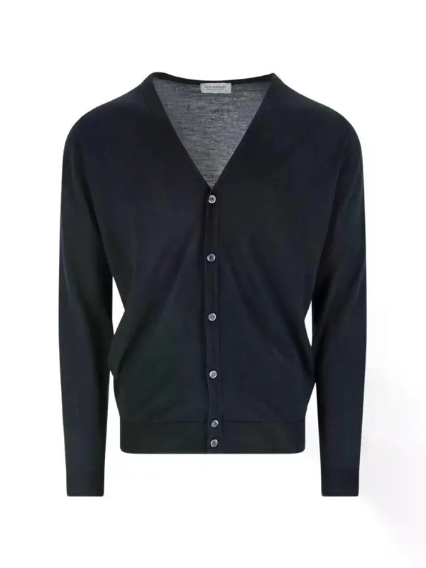 John Smedley Merino Wool V-neck Cardigan - Black