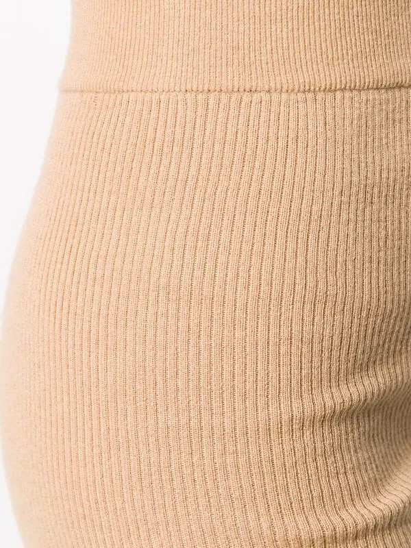 Cashmere In Love Alexa Ribbed-knit Biker Shorts - Neutrals