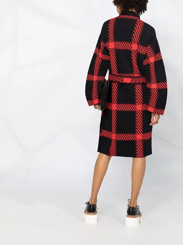 Stella McCartney Check-print Belted Dress - Red