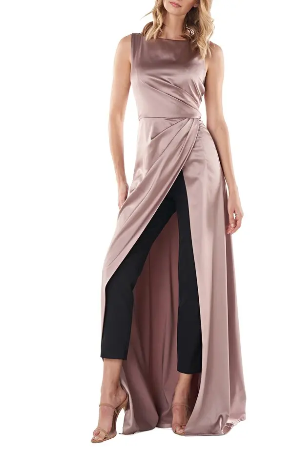green emerald velvet dress Alexander by Daymor 1063 Long Ruched Formal Jumpsuit main image 0