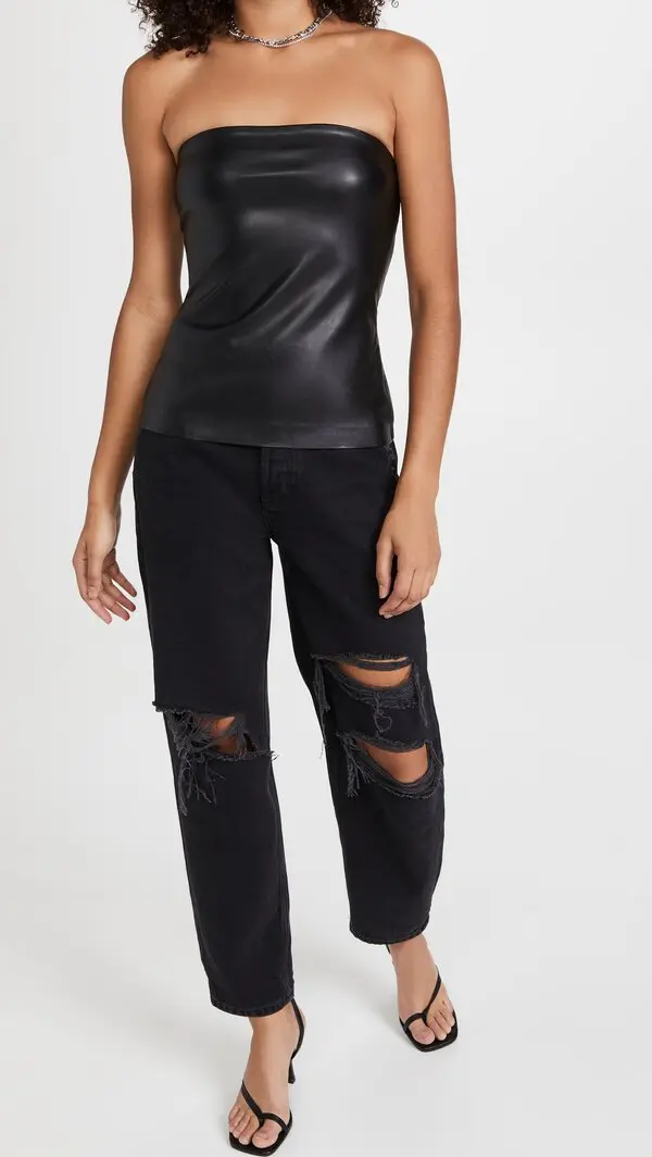 Susana Monaco Faux Leather Tube Top