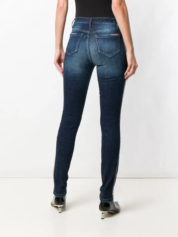 Philipp Plein Crystal Trim Skinny Jeans