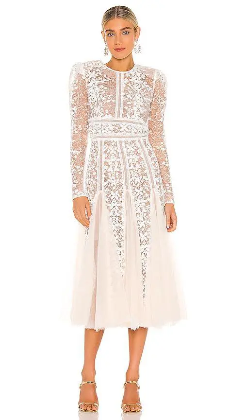 Bronx And Bronco Megan Bridal Midi Dress In White - 30% Off | Editorialist