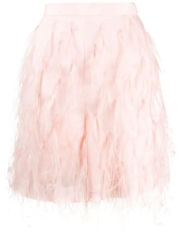 Emilio Pucci Feather Embroidery Shorts - Pink