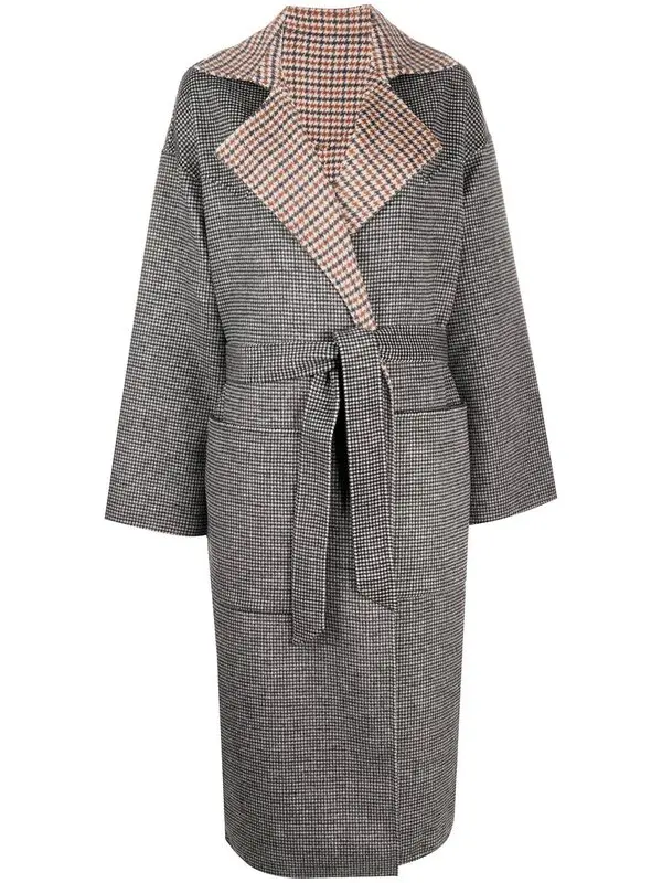 Nanushka Reversible Checked Coat