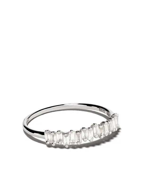 SUZANNE KALAN Fireworks 18kt Diamond Stacker Ring - Silver