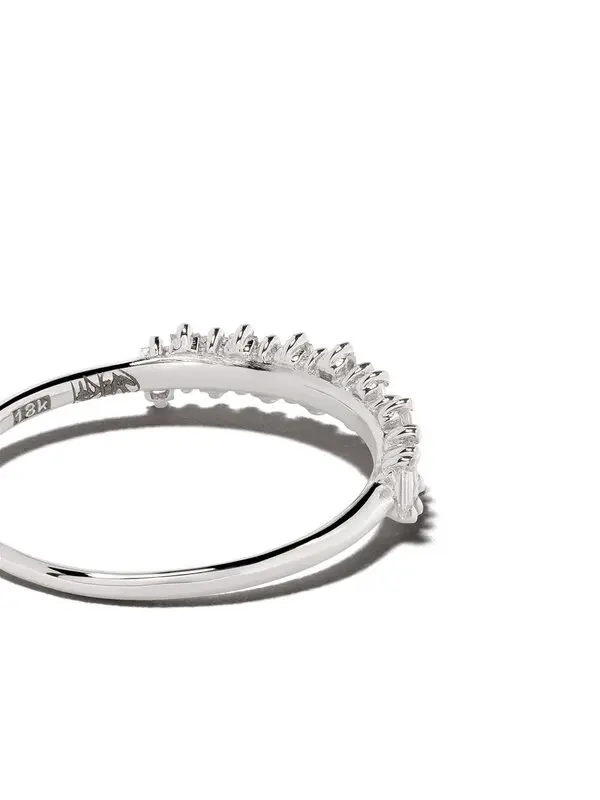 SUZANNE KALAN Fireworks 18kt Diamond Stacker Ring - White Gold