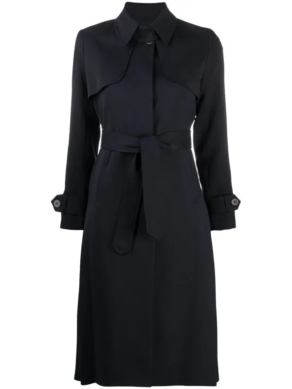 Sandro Belted Trench Coat - Blue