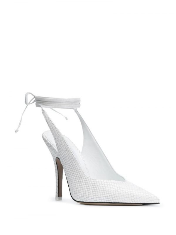 white pointed toe heels