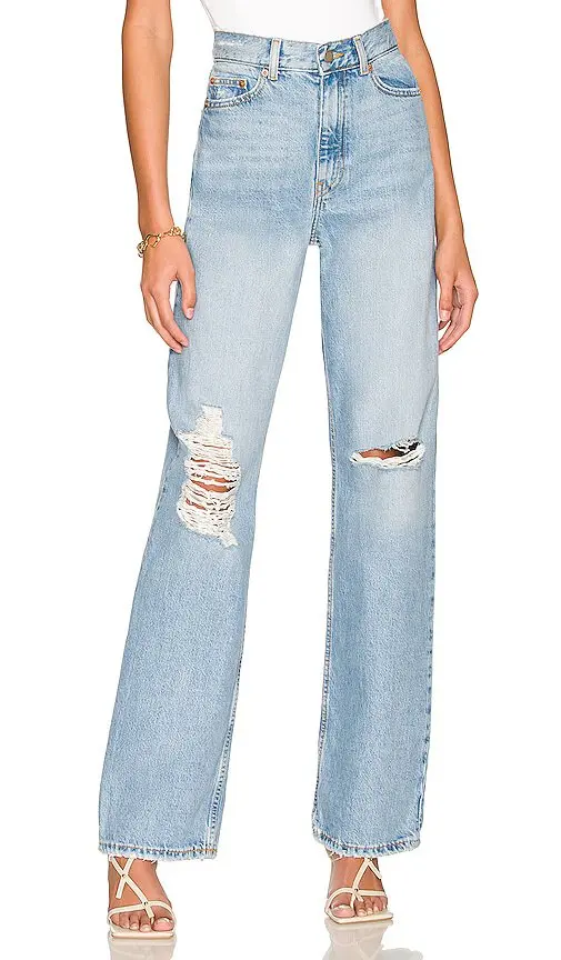 DR. DENIM Echo Wide Leg Jeans - Empress Light Blue Ripped