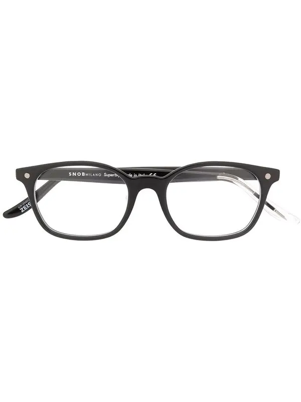 SNOB Square Frame Eyeglasses - Black