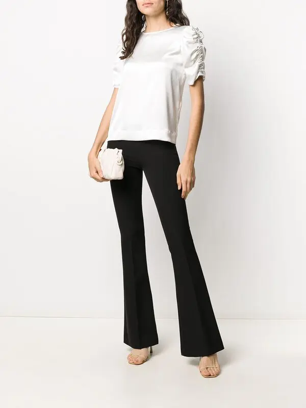 BLANCA VITA Fitted Flare Trousers - Black