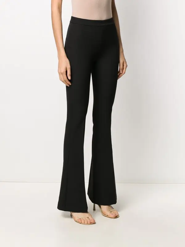 BLANCA VITA Fitted Flare Trousers - Black