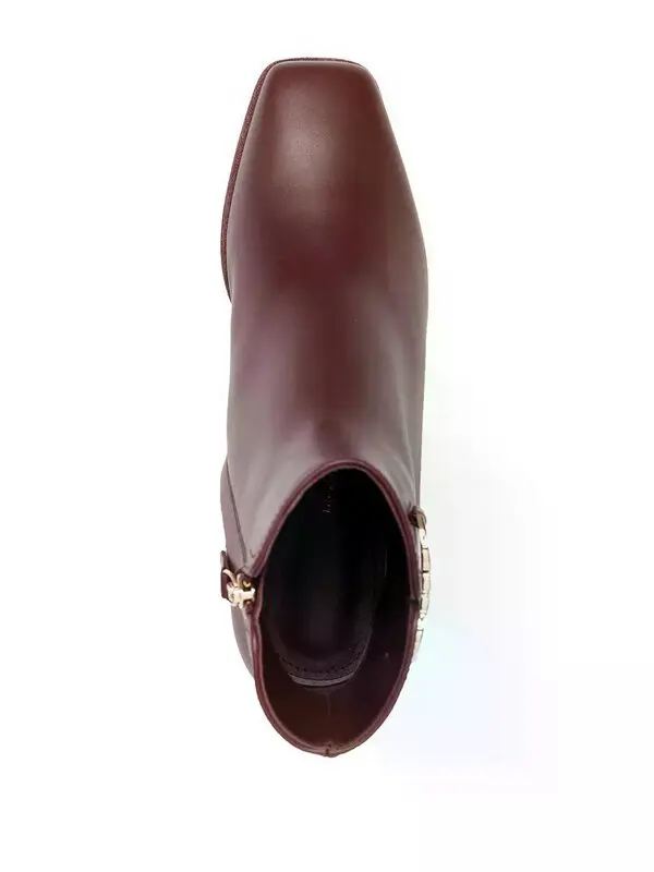 FERRAGAMO Gancini Plaque Ankle Boots