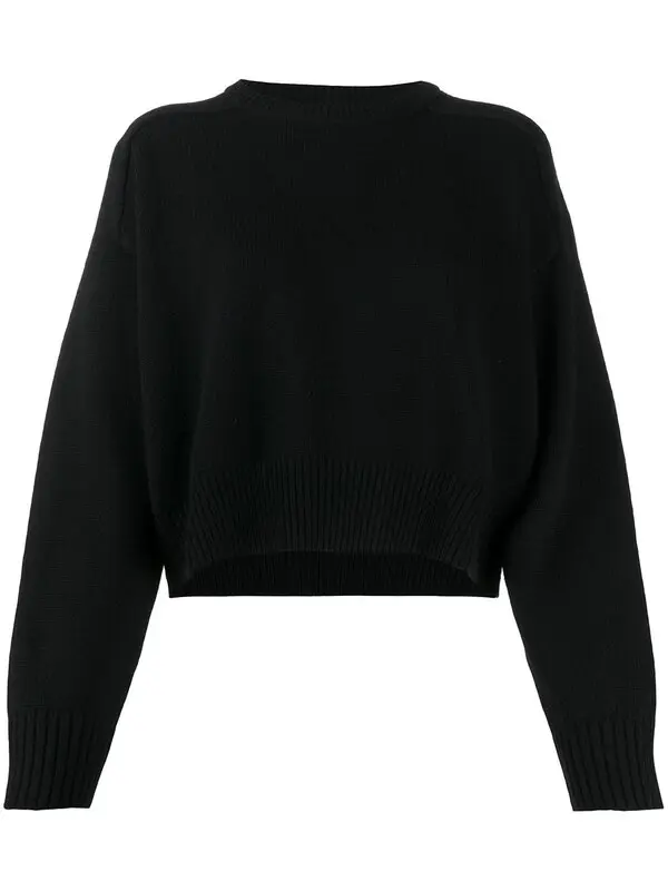 Loulou De Saison Cropped Knit Jumper - Black