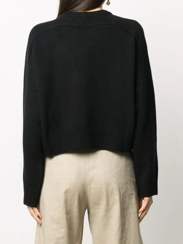 Loulou De Saison Cropped Knit Jumper - Black