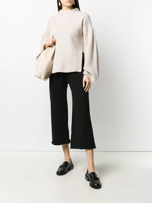 NILI LOTAN Drawstring Cropped Track Pants