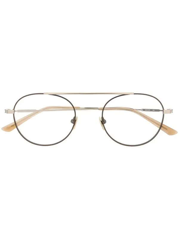 Calvin Klein Pilot Frame Eyeglasses - Metallic