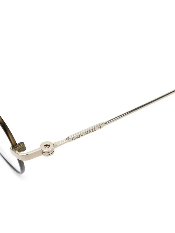 Calvin Klein Pilot Frame Eyeglasses - Metallic