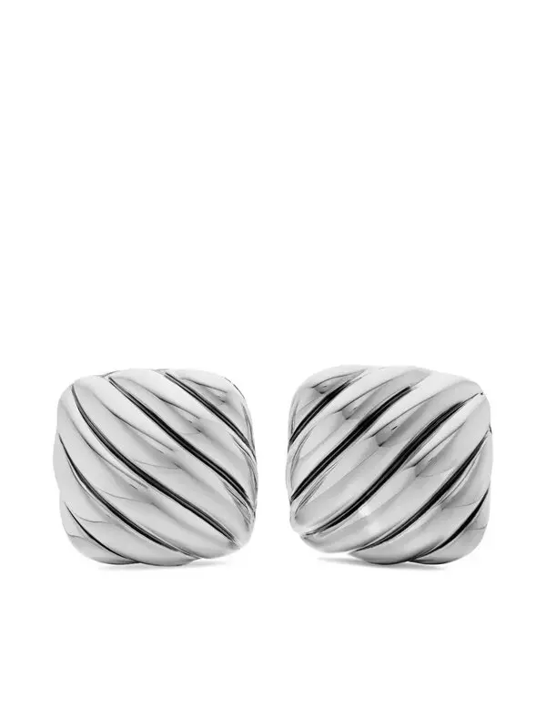 David Yurman Sterling Sculpted Cable Cushion Cufflinks - Silver