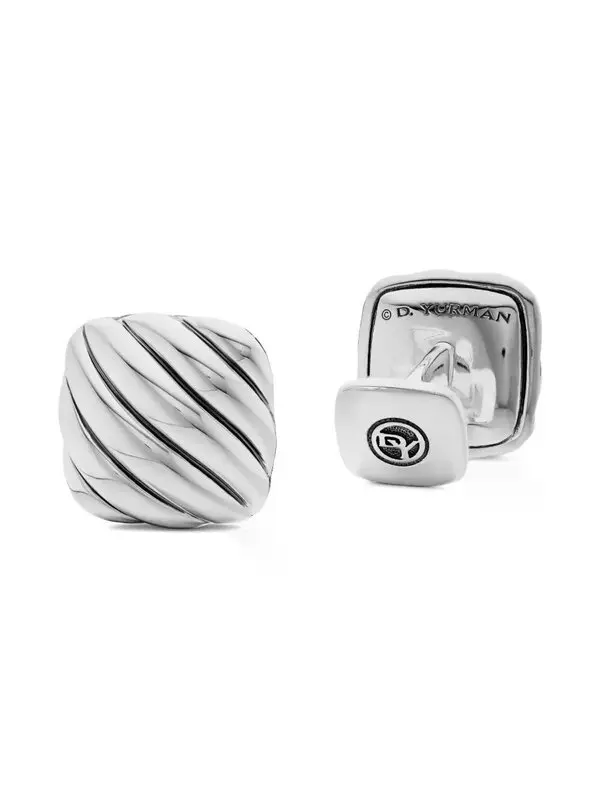David Yurman Sterling Sculpted Cable Cushion Cufflinks - Silver