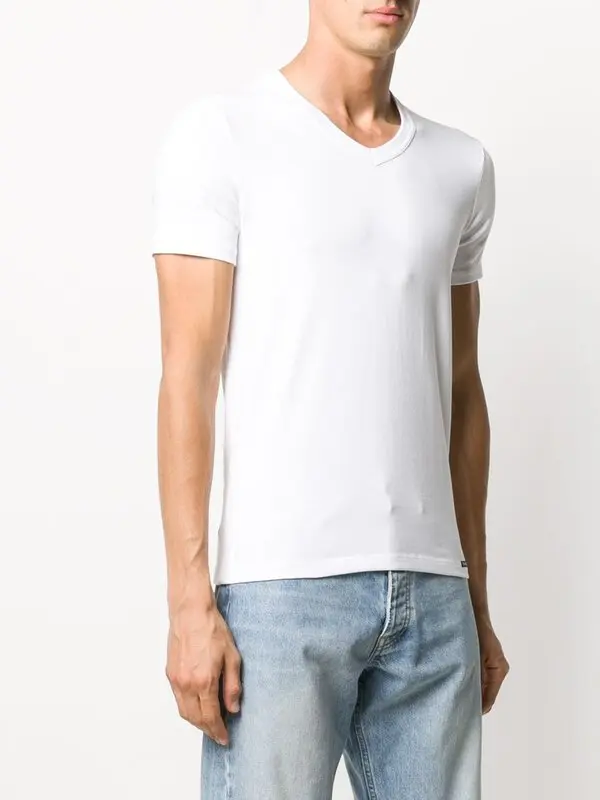 TOM FORD V-neck Cotton T-shirt - White
