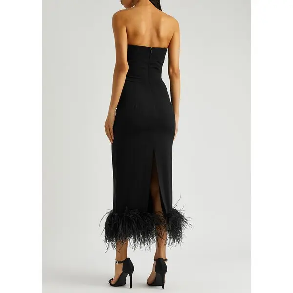 16Arlington Minelli Feather-trimmed Midi Dress