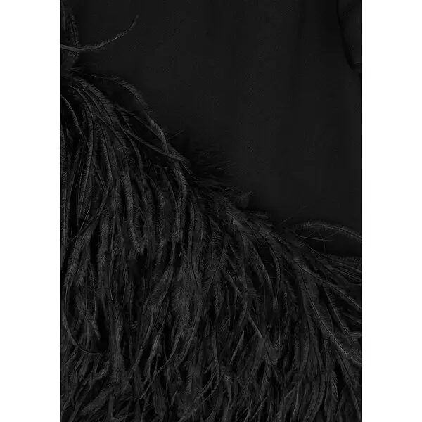 16Arlington Minelli Feather-trimmed Midi Dress