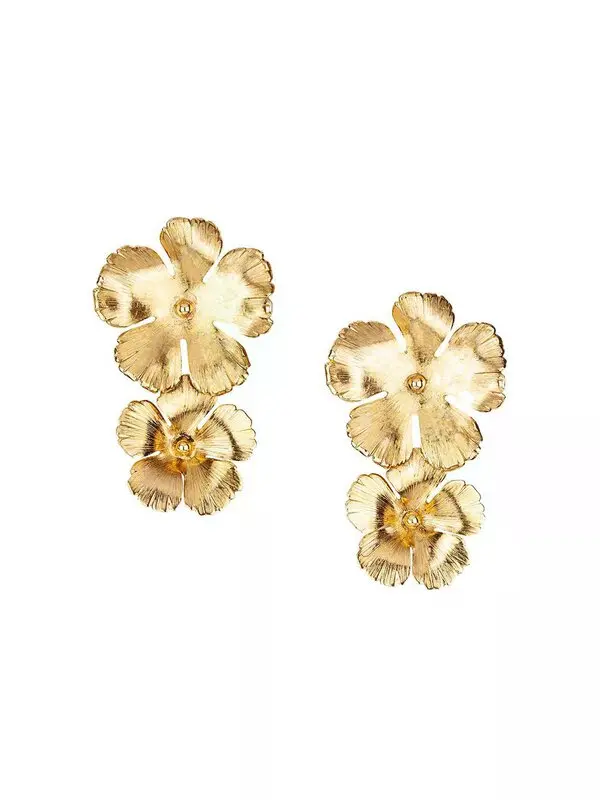 JENNIFER BEHR Collette Floral Drop Earrings - Gold