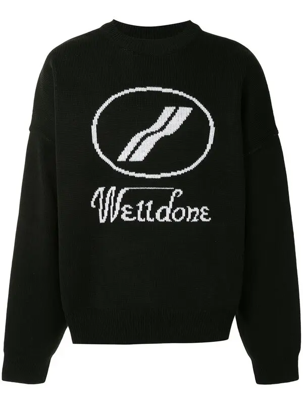We11Done Logo Intarsia Jumper - Black