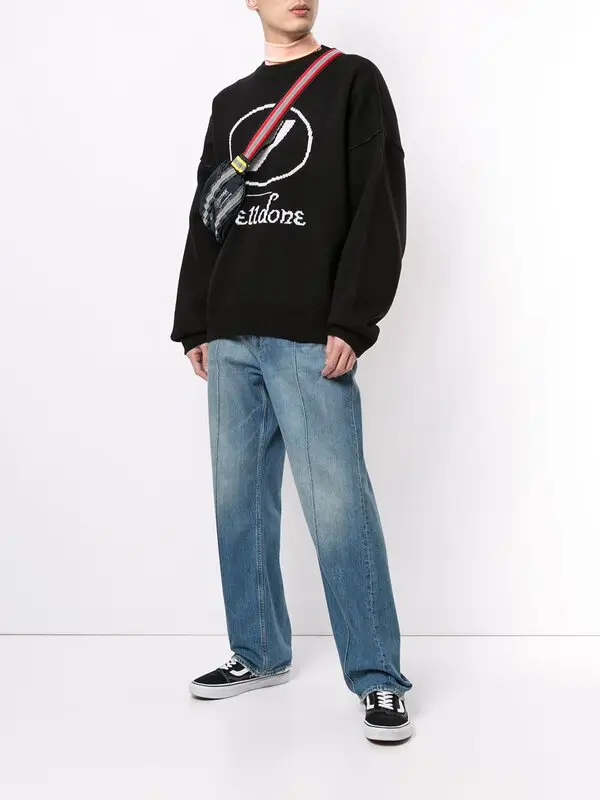 We11Done Logo Intarsia Jumper - Black