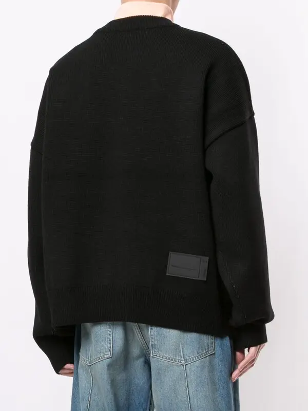 We11Done Logo Intarsia Jumper - Black