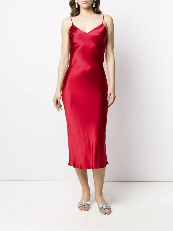 GILDA & PEARL Sophia Silk Slip Dress - Red