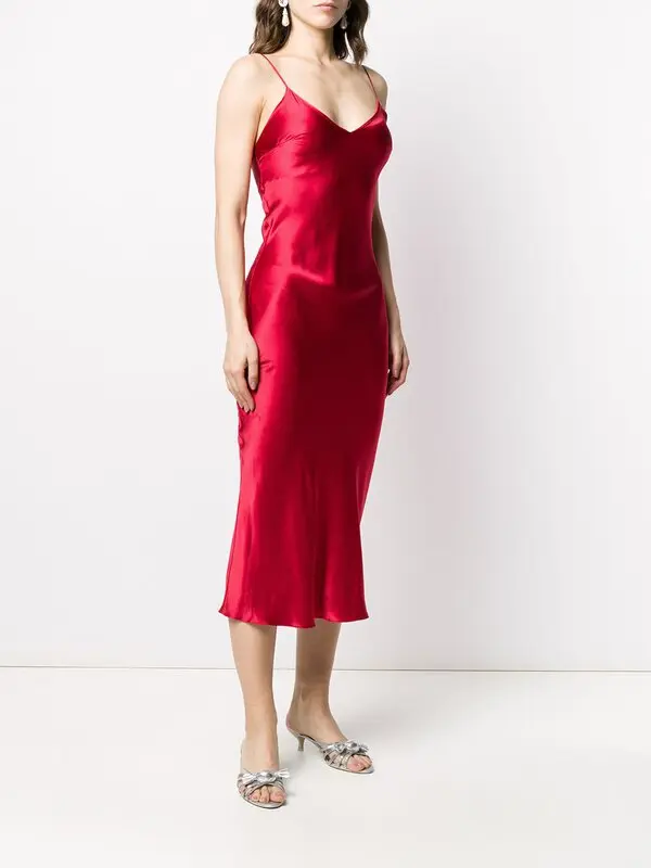 GILDA & PEARL Sophia Silk Slip Dress - Red