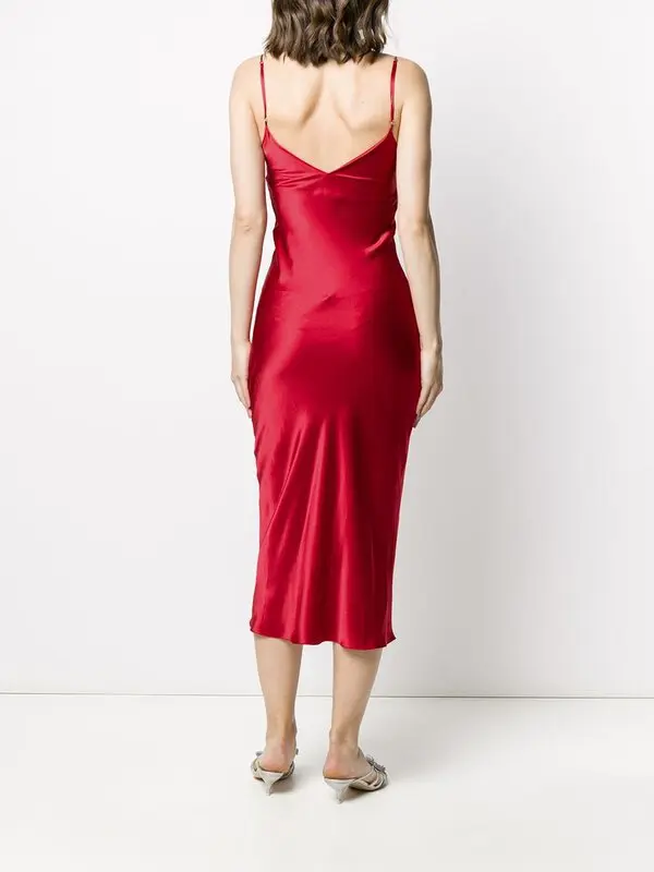 GILDA & PEARL Sophia Silk Slip Dress - Red