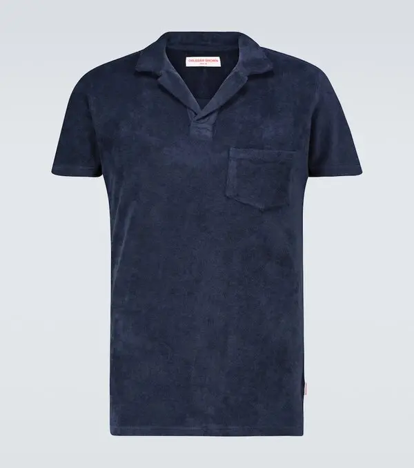 Orlebar Brown Terry Toweling Cotton Polo Shirt - Blue