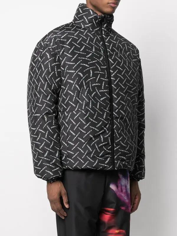 COUNTY OF MILAN Marcelo Burlon Logo Print Padded Jacket