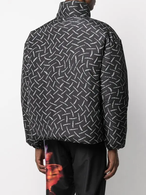 COUNTY OF MILAN Marcelo Burlon Logo Print Padded Jacket