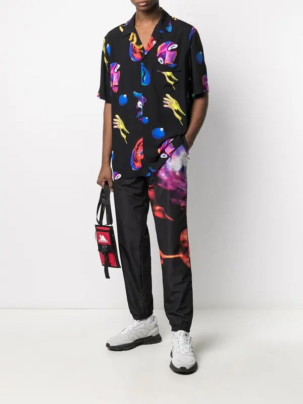 COUNTY OF MILAN Crazy Faces Print Shirt