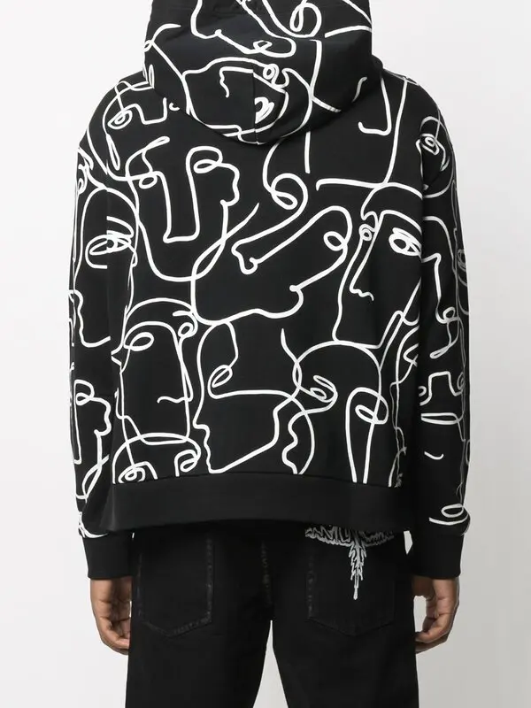 COUNTY OF MILAN All-over Faces Print Hoodie