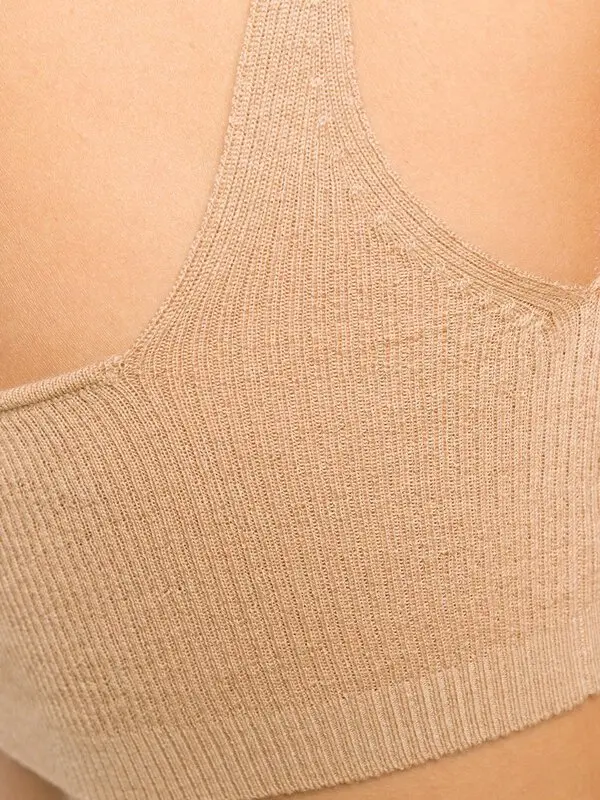 Cashmere In Love Ribbed-knit Cropped Top - Neutrals