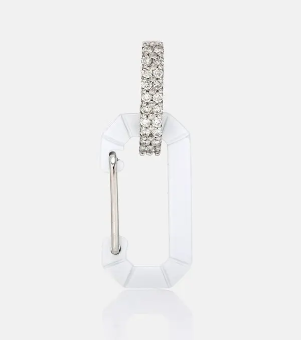 EERA Chiara Small Diamond Earring In 18kt Gold And Silver - White