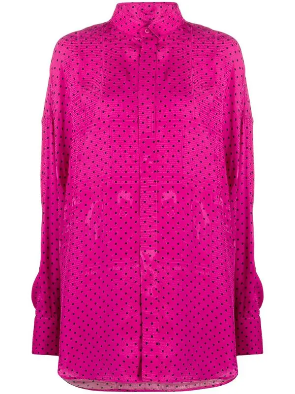 Balenciaga Polka Dot Scarf-detail Shirt