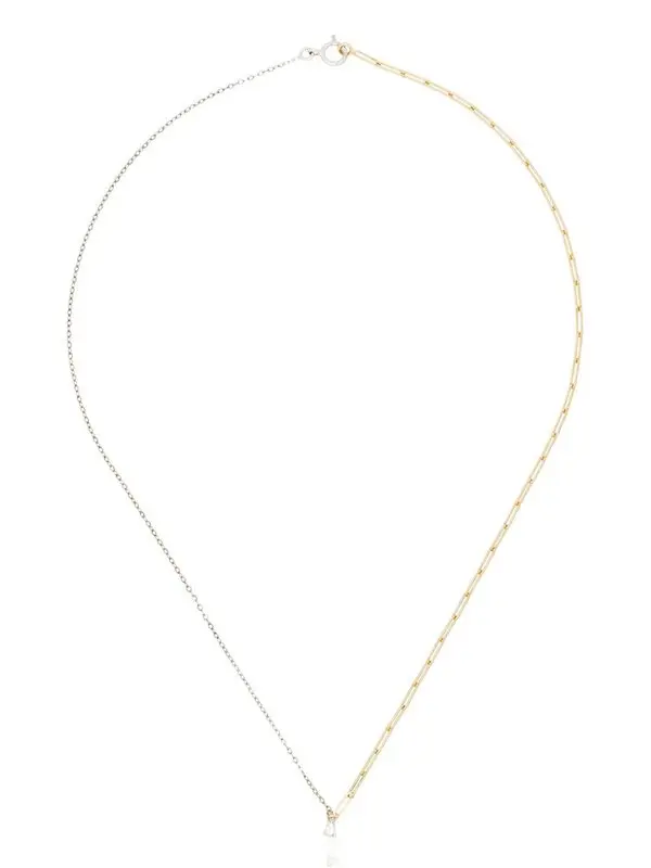 Yvonne Léon 18kt White Mixed-chain Diamond Necklace - Gold